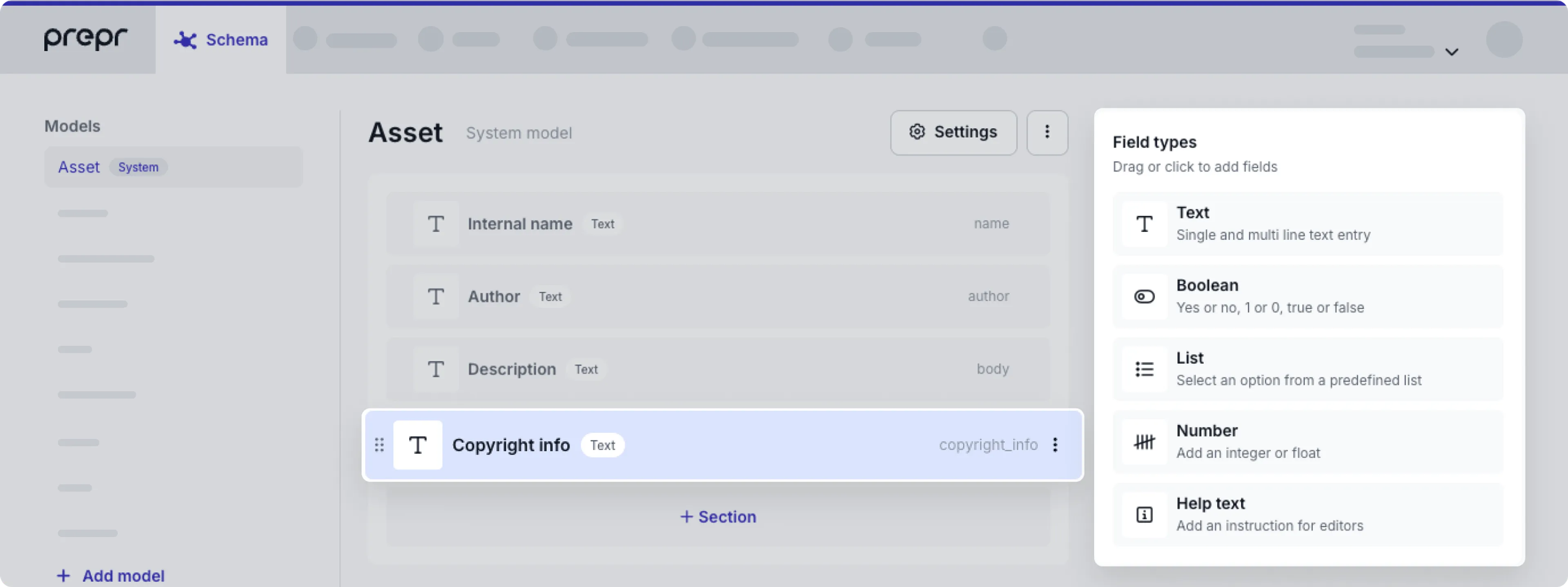 Asset model – Prepr docs