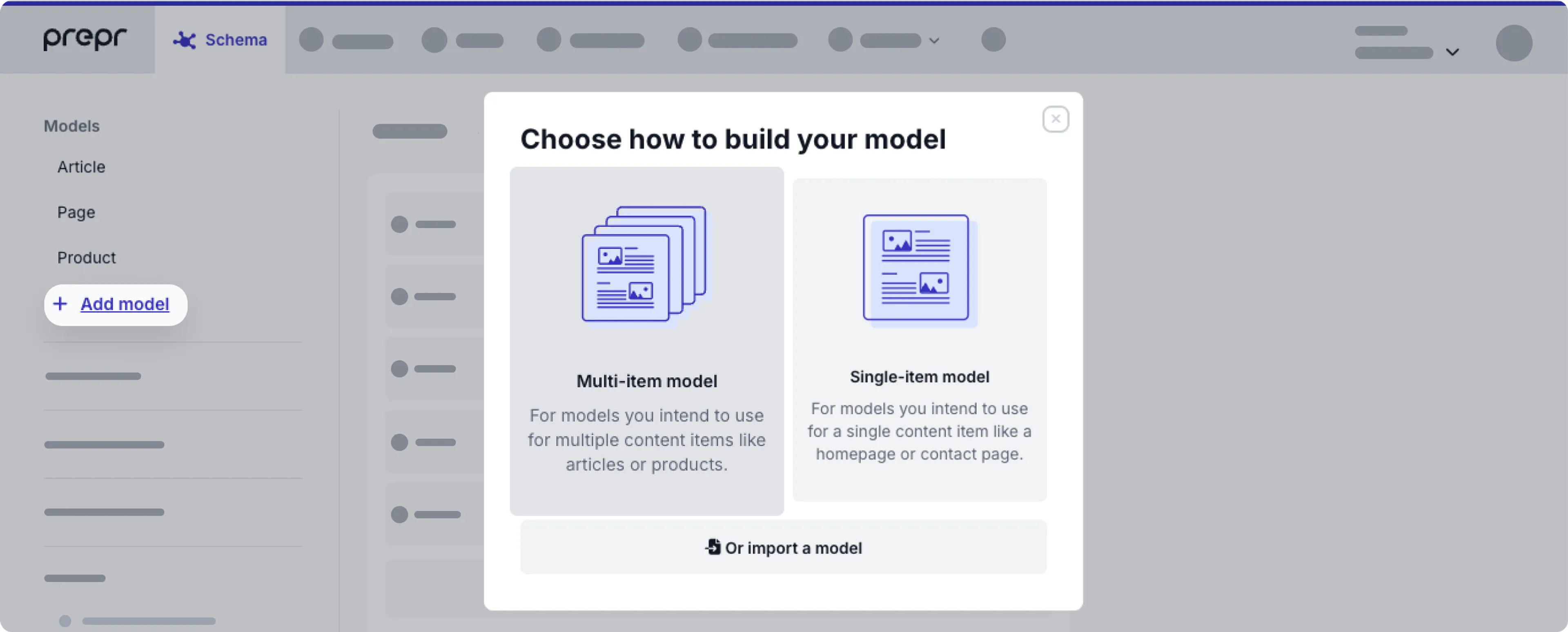 Managing models in Prepr CMS – Prepr docs