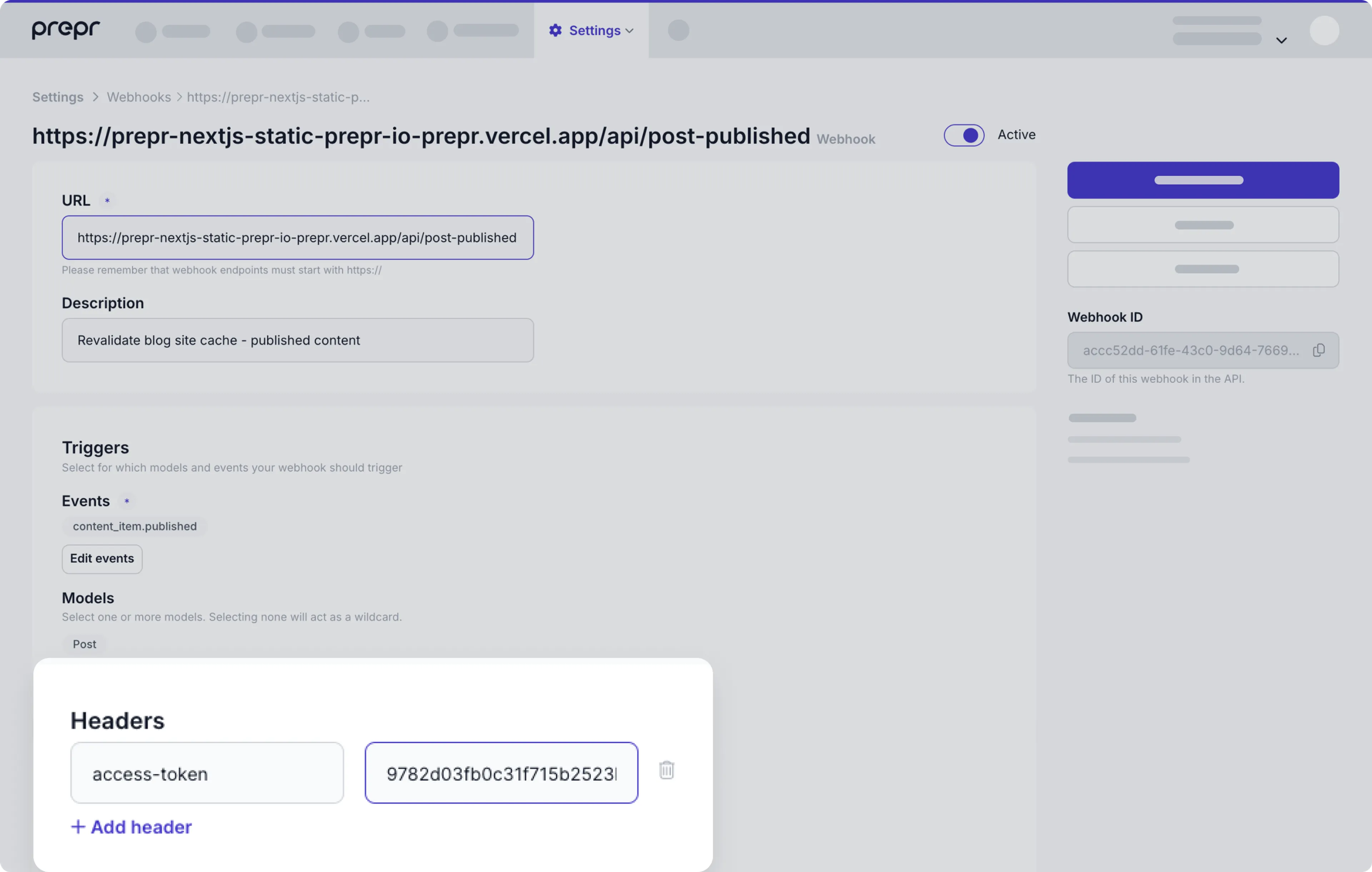 Using webhooks in Prepr CMS – Prepr docs
