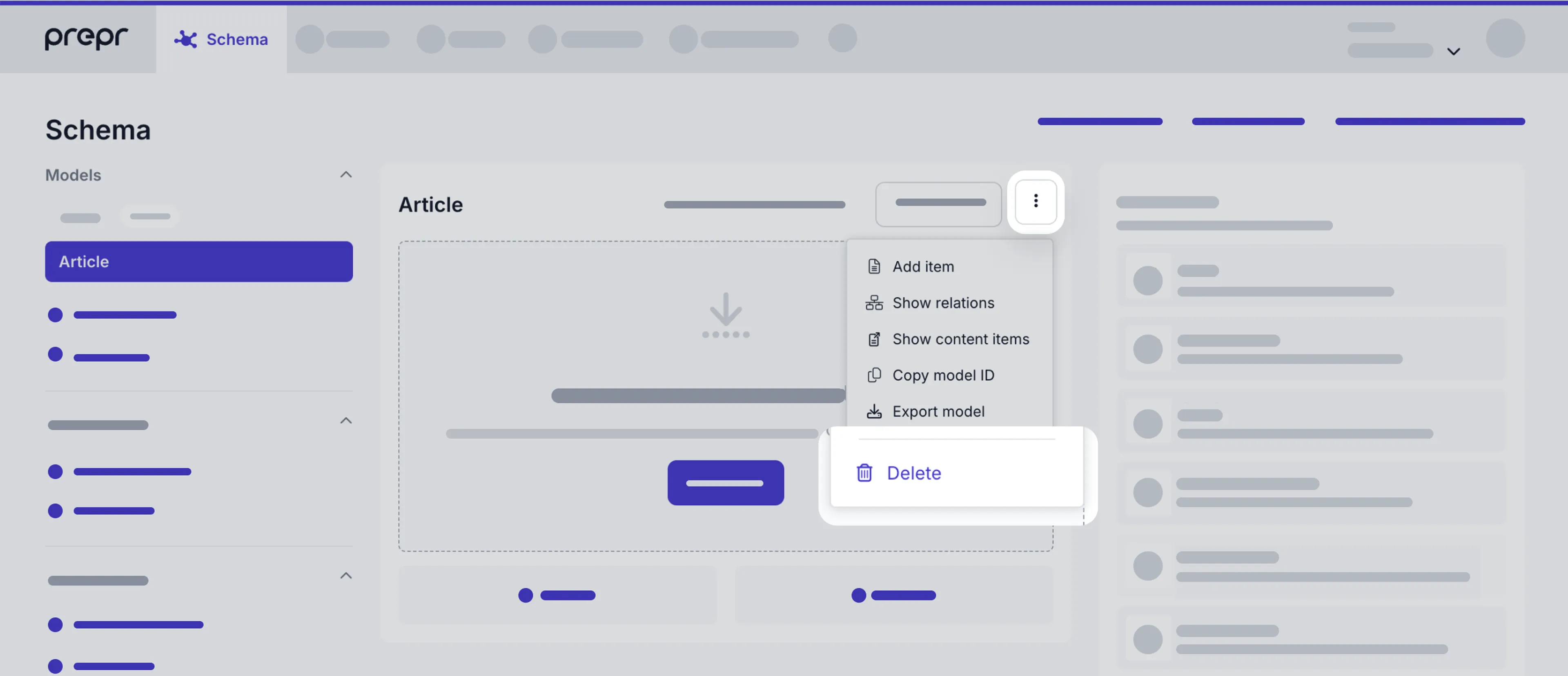 Managing models – Prepr docs