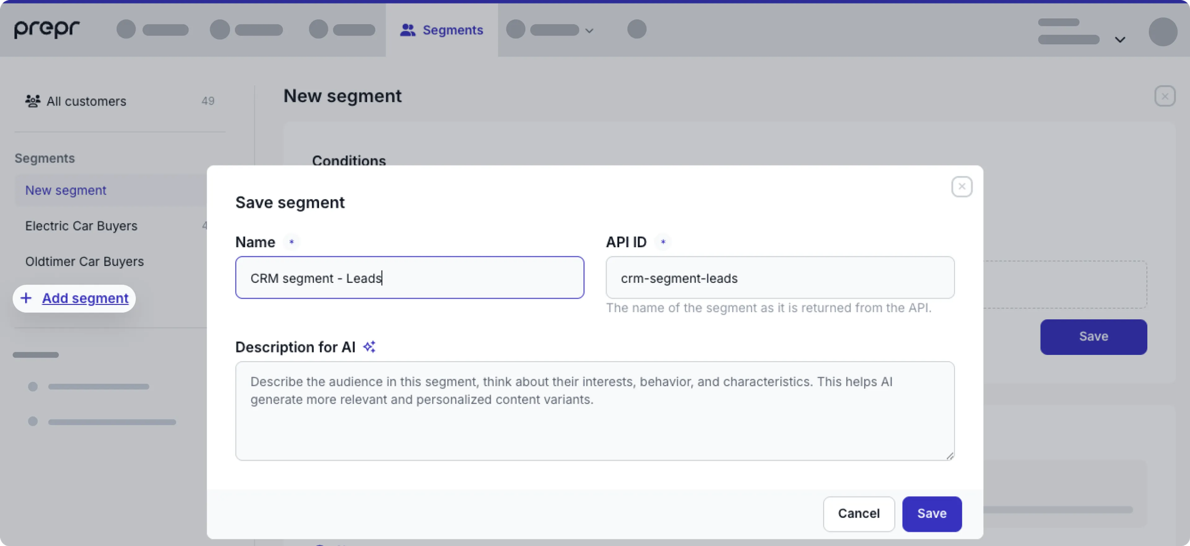 Guide to managing segments in Prepr – Prepr docs