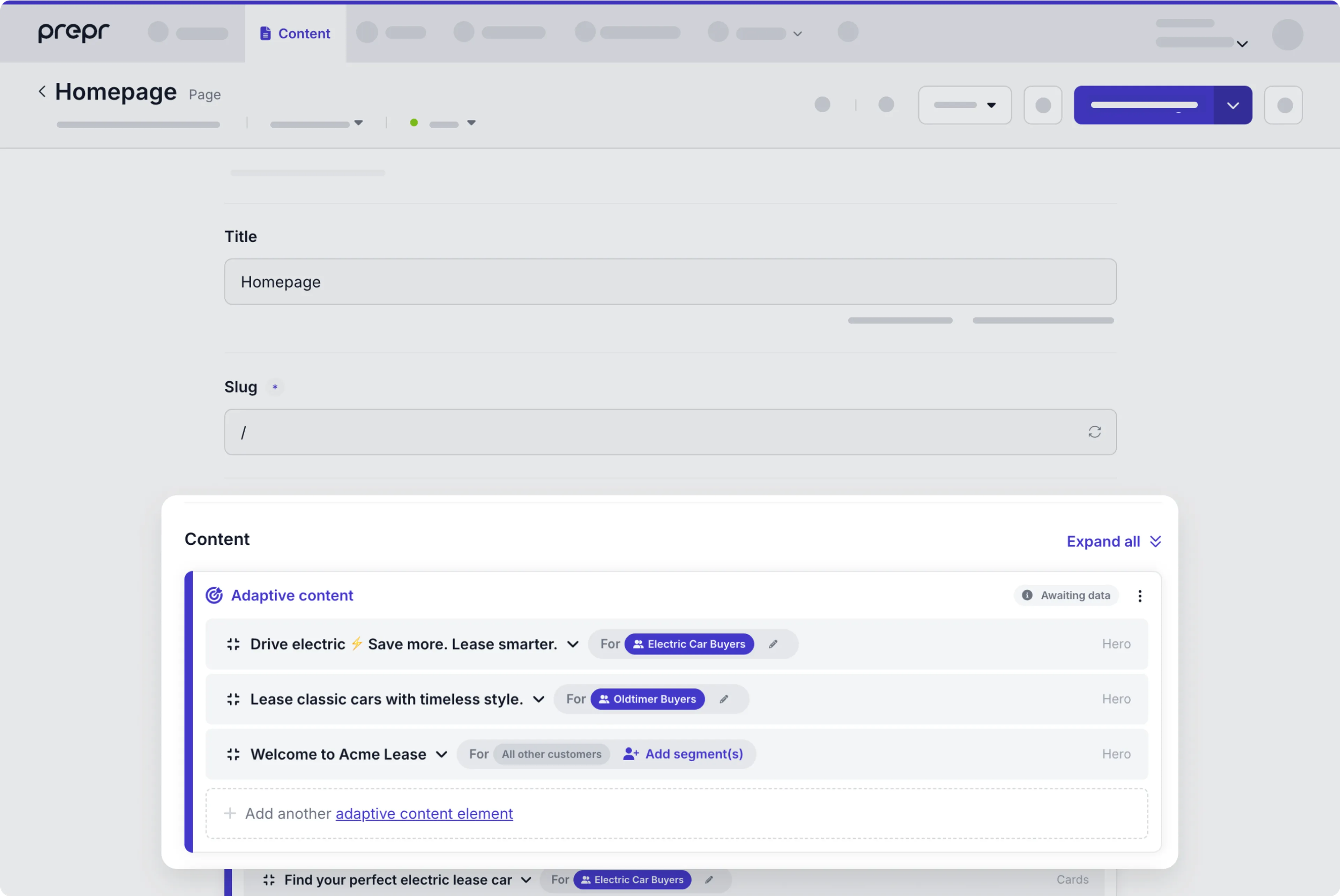 Guide to managing adaptive content in Prepr – Prepr docs