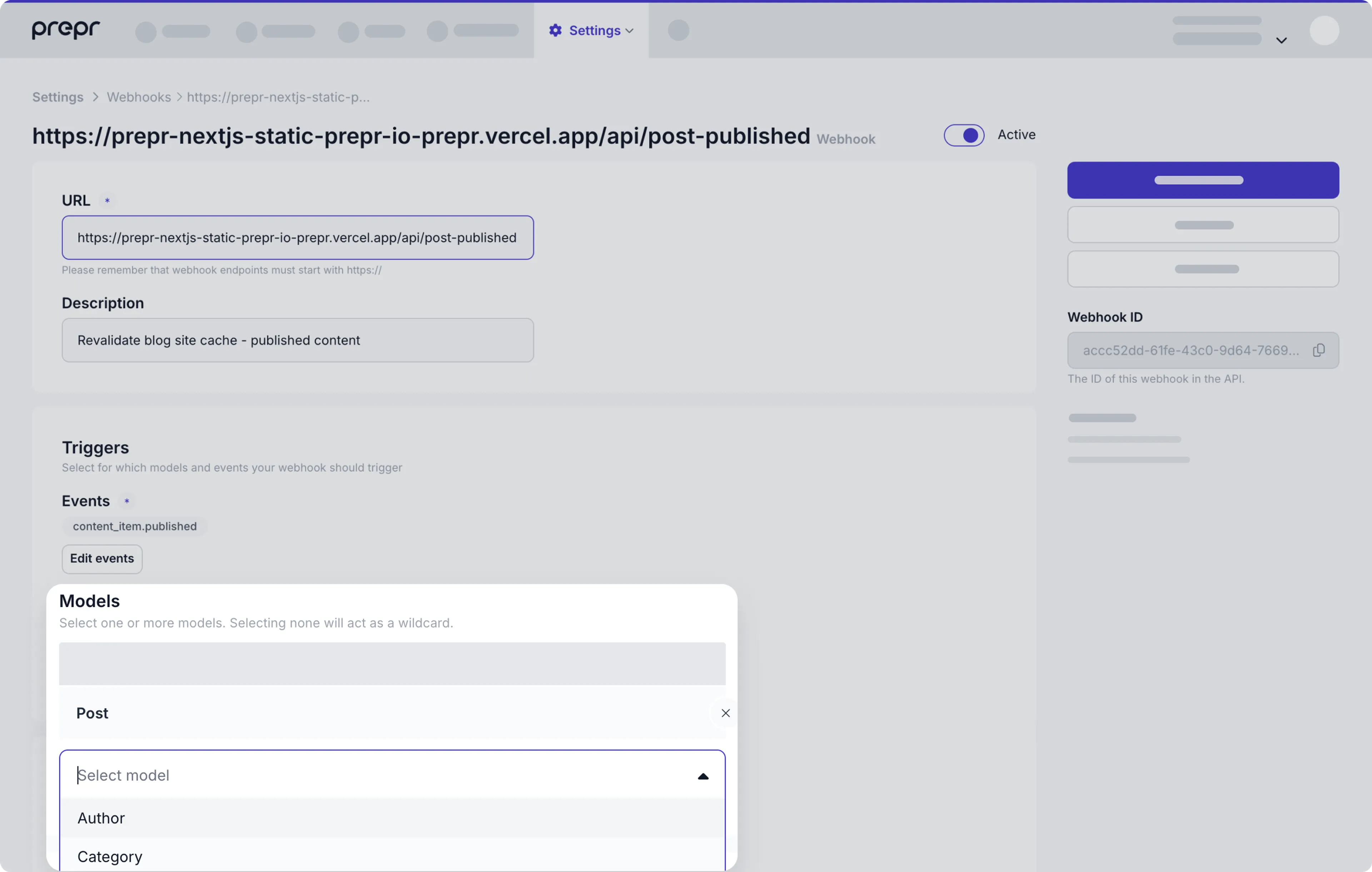 Using webhooks in Prepr CMS – Prepr docs