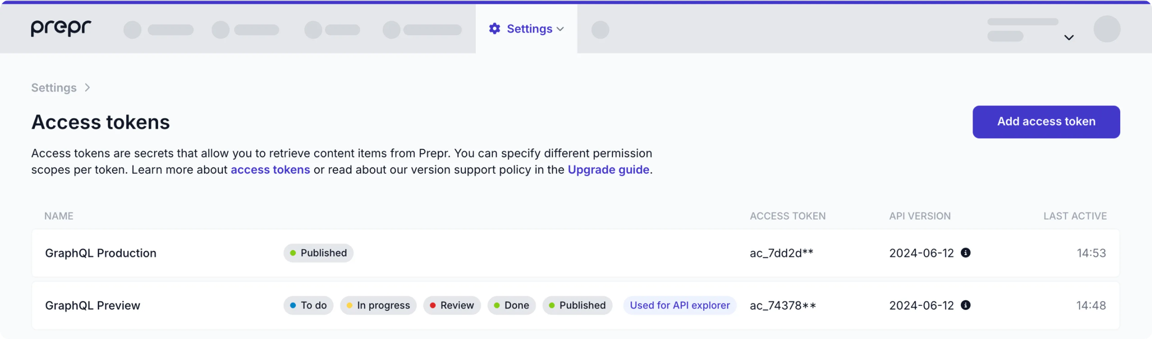How to get access to the Prepr GraphQL API – Prepr docs