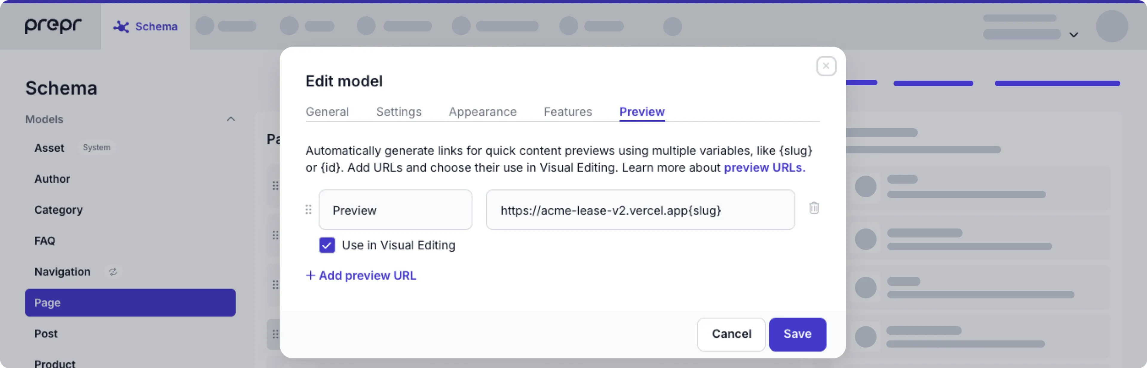 How to set up visual editing in Prepr CMS – Prepr docs
